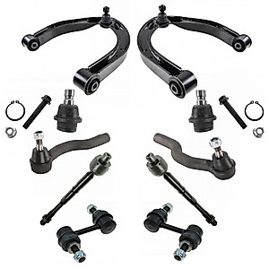 TRQ Front Steering & Suspension Kit Ball Joint Control Arm with Ball Joint Sway Bar Stabilizer Link Tie Rod Compatible with INFINITI Nissan