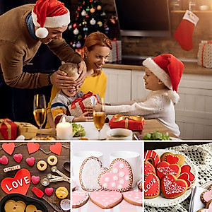 Valentine’s Day Cookie Cutter Set 3 Piece, Large Wedding Cookie Cutters with Hand Protection, Heavy Duty Stainless Steel Baking Pastry Set for Decorating