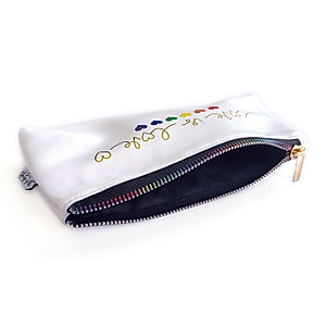 Paper House Productions Love is Love Rainbow Hearts 8.5" x 3.25" Supple Vegan Leather Zipper Pouch