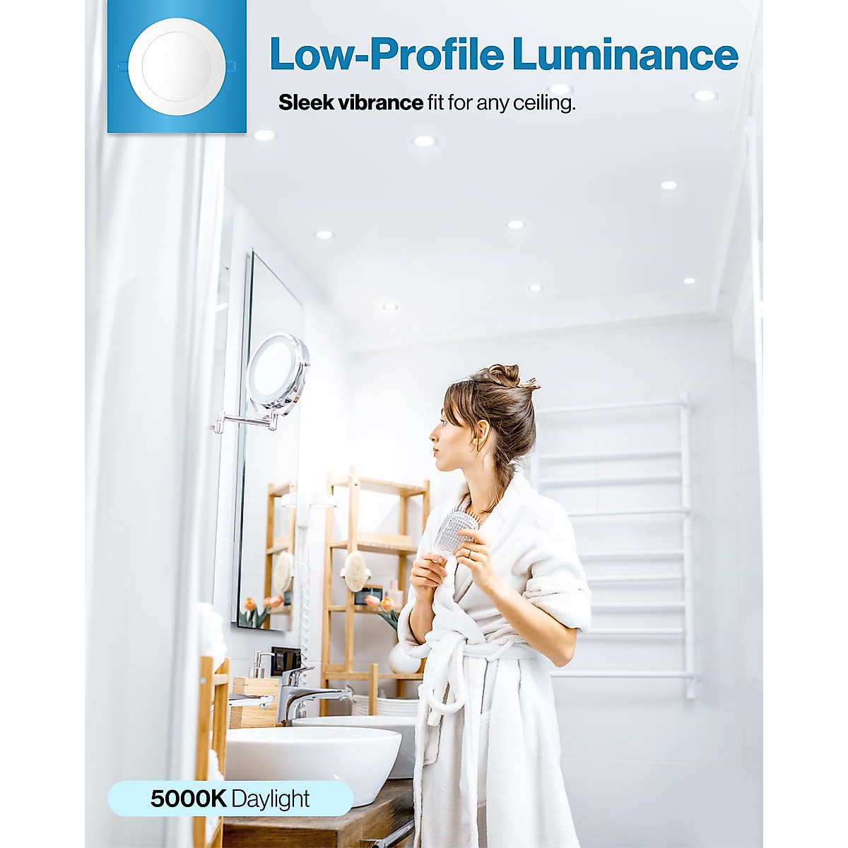 Sunco 24 Pack Recessed Lighting 6 Inch LED, Canless Ceiling Lights Slim with Junction Box, 850 LM, 14W (100W Equivalent), 5000K Daylight, Dimmable, Wafer Thin, 50000 Lifetime Hours ETL