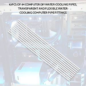 1000MM 10,20x14MM Water Cooling Tube, PETG Colorful Acrylic Water Cooled Pipe Fitting for Computer Color & Quantity Optional Transparent 10pcs