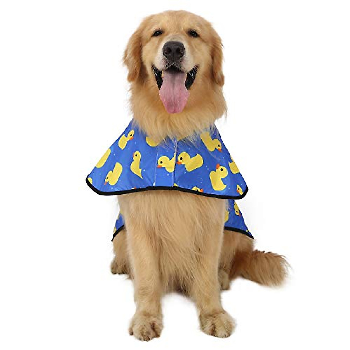 HDE Dog Raincoat Hooded Slicker Poncho for Small to X-Large Dogs and Puppies Rubber Ducks - XL