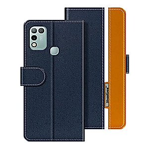 for Infinix Hot 10 Play Flip Cover, Magnetic Buckle Multicolor Business PU Leather Phone Case with Card Slot, for Infinix Smart 5 India 6.82 inches