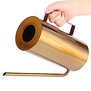 Watering Can 50oz/1.5L Stainless Steel Long Spout House Bonsai Plants Garden Pot Flower Watering Can Irrigation Tool(Gold)