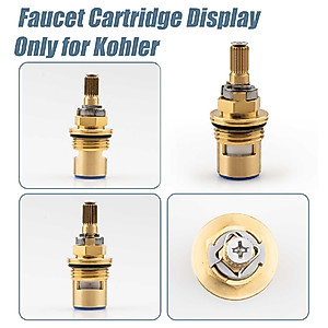 Shower Faucet Cartridge Fit Kohler Shower Valve Cartridge Replacement, Ceramic Valve Cartridge Compatible with Gp77006-Rp 2-Handle Faucet, Cold