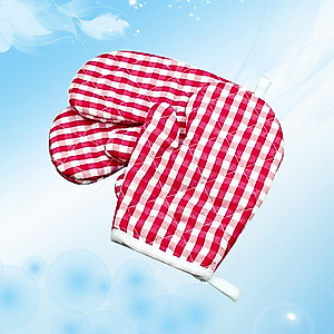 2pcs Kids Heat Insulation Anti-scald Gloves Kitchen Microwave Oven Gloves Mitts Baking Gloves