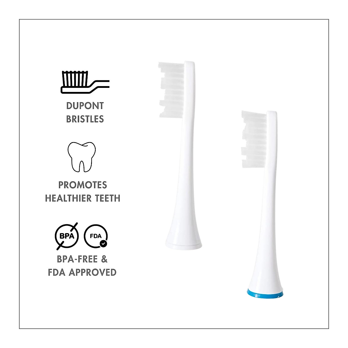ToiletTree Products Poseidon Replacement Brush Heads for Poseidon Rechargeable Sonic Toothbrush, 4 Pack