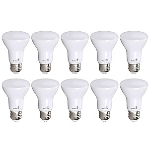 Bioluz LED Light Bulb BR20 Light Bulbs 2700K Bright Warm White LED Bulbs 6W=50W Replacement 90 CRI 540 Lumen Indoor/Outdoor UL Listed CEC Title 20 Compliant Home Decor LED Lights for Bedroom - 10 Pack