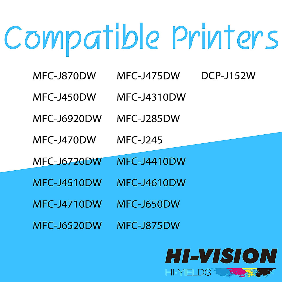 HI-Vision® 8 Pks Compatible LC-103 LC103 XL High Yield 2X(Black,Cyan,Yellow,Magenta) Ink Cartridges Replacement for DCP-J152W,MFC-J245,J285DW,J450DW,J470DW,J475DW,J650DW,J870DW,J875DW Printer