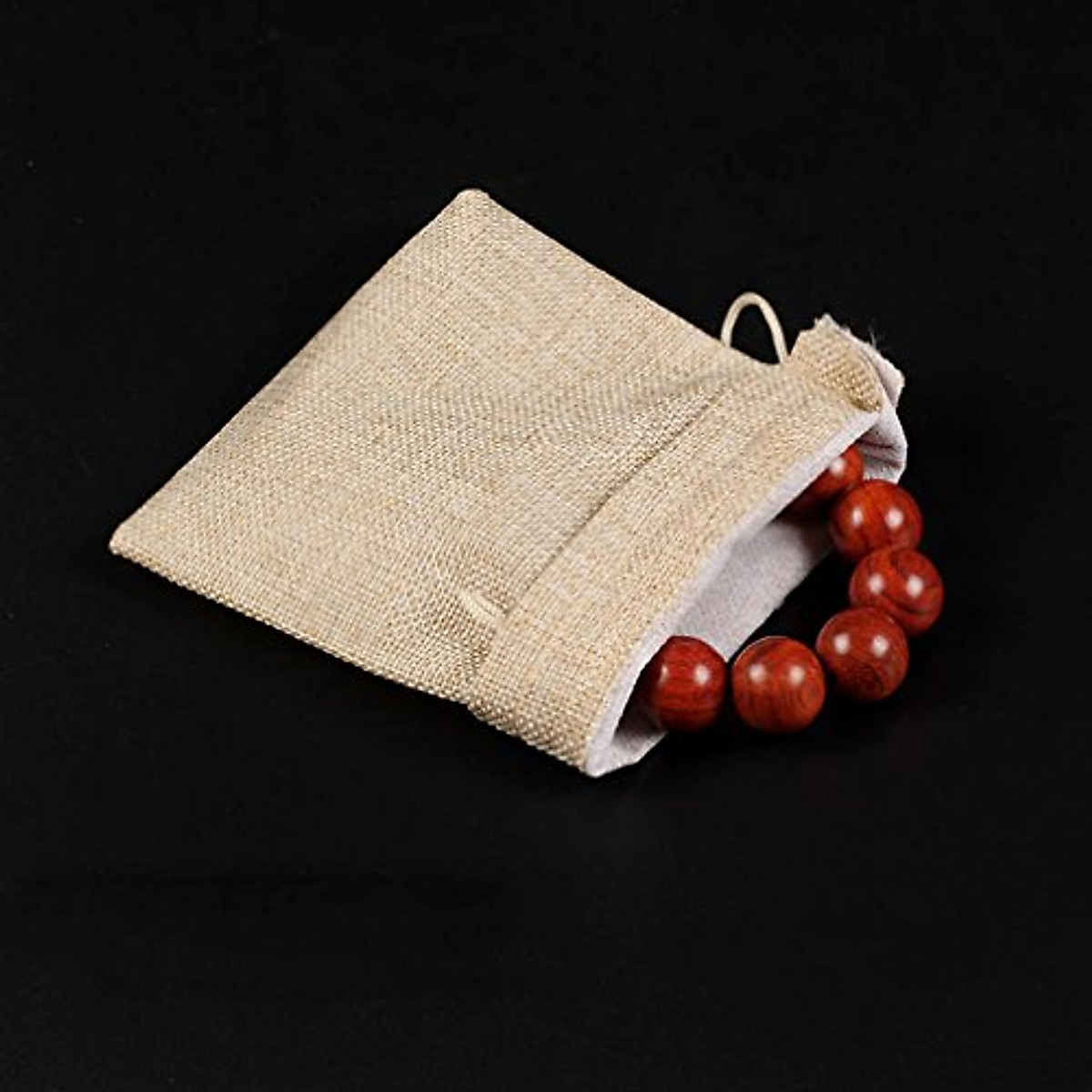 Hapdoo Lot of 100 Burlap Bags with Drawstring Gift Bags Jewelry Pouches Sacks for Wedding Party and DIY Craft, 5 x 3.5 Inches