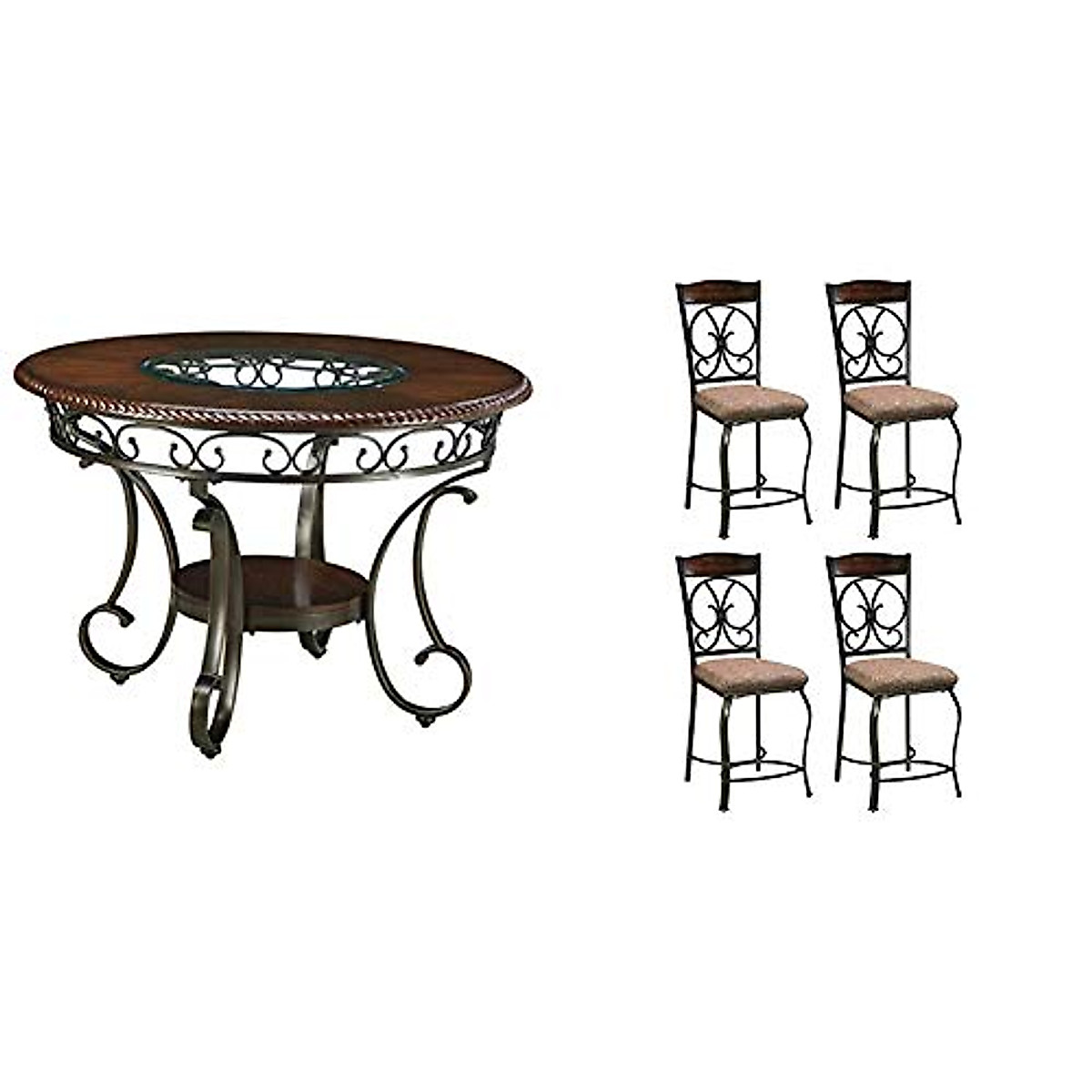 Signature Design by Ashley Glambrey Dining Room Table, Brown & Glambrey Counter Height Bar Stool, Brown