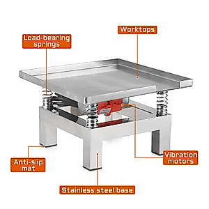 ICZW Concrete Vibration Table Small Vibrating Test Bench Stainless Steel 110V (13.78 X 13.78 inches)