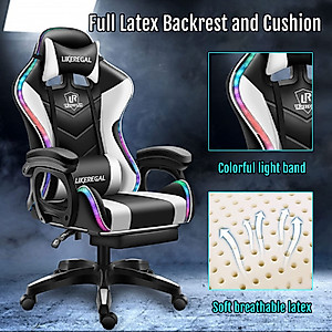 Floor Gaming Chair-135°Reclining Adjustment Gaming Chairs for Adults, with Massager Lumbar Support and Telescopic Footrest Ergonomic Office Chair, Race Game Chair (Black red)