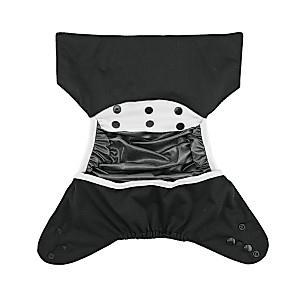 Babygoal Cloth Diaper Covers 6 Pack+Wet Bag for Fitted Diapers and Prefolds with Double Gussets, Adjustable and Reusable for Baby Boys 6DCF08