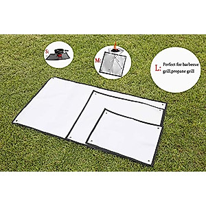 Hikeman Fire Pit Mat Silicone Fireproof Table Top Fireplace Bowl Pad Portable firepit Accessory for Outside Campfire Grill Camping Stove to Protect Deck Lawn from Popping Embers (L 41"x23")