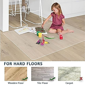 Futurwit Chair Mat for Hard Floors, 60'' x 46'' Transparent Floor Mat for Office, Plastic Desk Chair Mats, Clear Floor Protector Mat for Office, Home - Rectangle