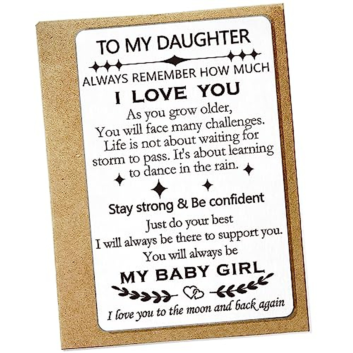 Kwtzkuo To My Daughter Gifts from Mom Dad,Daughter Birthday Card,Daughter Christmas Graduation Engraved Wallet Card Inserts Gift Ideas