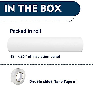 Pearwow Window Air Conditioner Side Panel, 48" Extended Width XL Size Surround Insulated Foam Side Panels for Window AC Units, Air Conditioner Insulation Panel for Summer and Winter