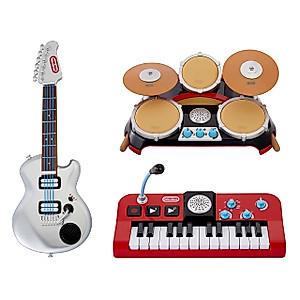Little Tikes My Real Jam First Concert Set with Electric Guitar, Drum and Keyboard, 4 Play Modes, and Bluetooth Connectivity - for Kids Ages 3+