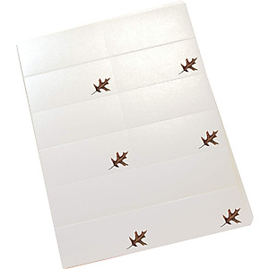 Assorted Autumn Leaf Printable Place Cards, Set of 60 (10 Sheets), Laser & Inkjet Printers - Wedding, Party, Dinner, and Special Events - Made in the USA