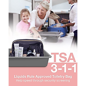 BAGSMART TSA Approved Toiletry Bag, 3 Pack Clear Makeup Cosmetic Bag Organizer, Quart Size Travel Bag for Toiletries, Carry-on Travel Accessories Essentials - Black