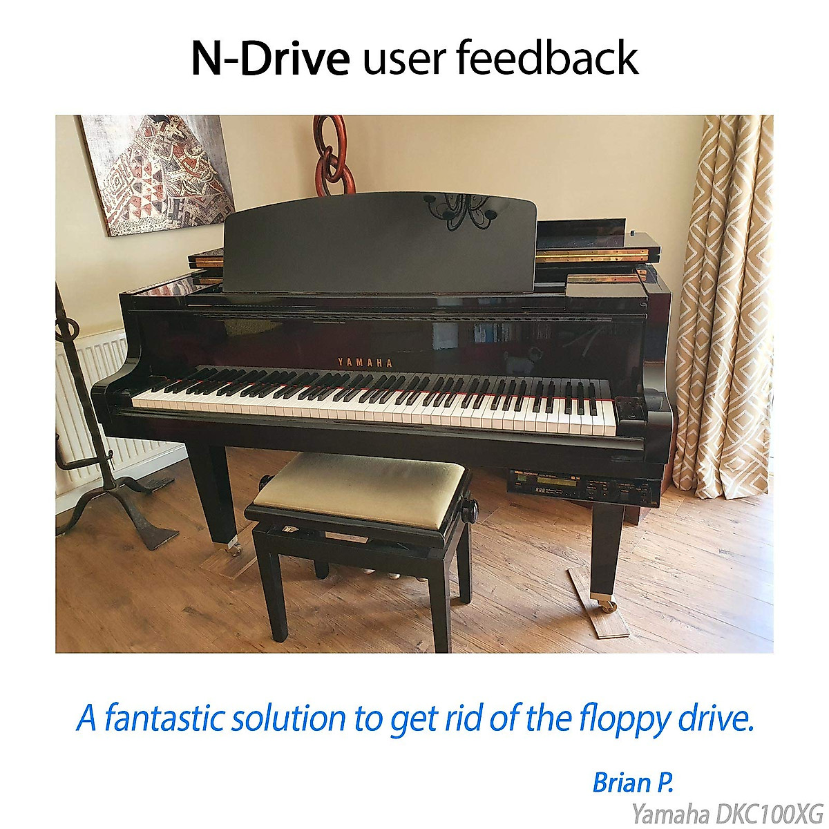 Floppy Disk USB Emulator N-Drive Slim for Yamaha DKC500, DKC100XG, DKC500R/RW, DKC500R XG, DKC500RWXG used in Mark II XG (also Pro; Silent)