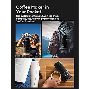 Sekaer Portable Espresso Machine Travel Coffee Maker, 2 in 1 Small Mini Presso Compatible with Nespresso Original Capsules, 18 Bar Pressure, Manual Aeropress Coffee Machine