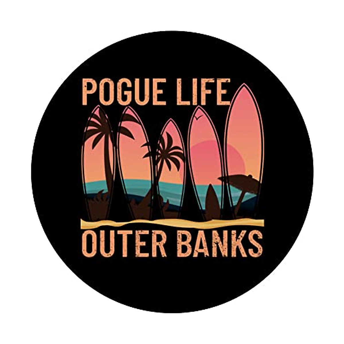 Pogue Life Outer Banks Beach Sunset Surfing Pogue Life PopSockets Swappable PopGrip