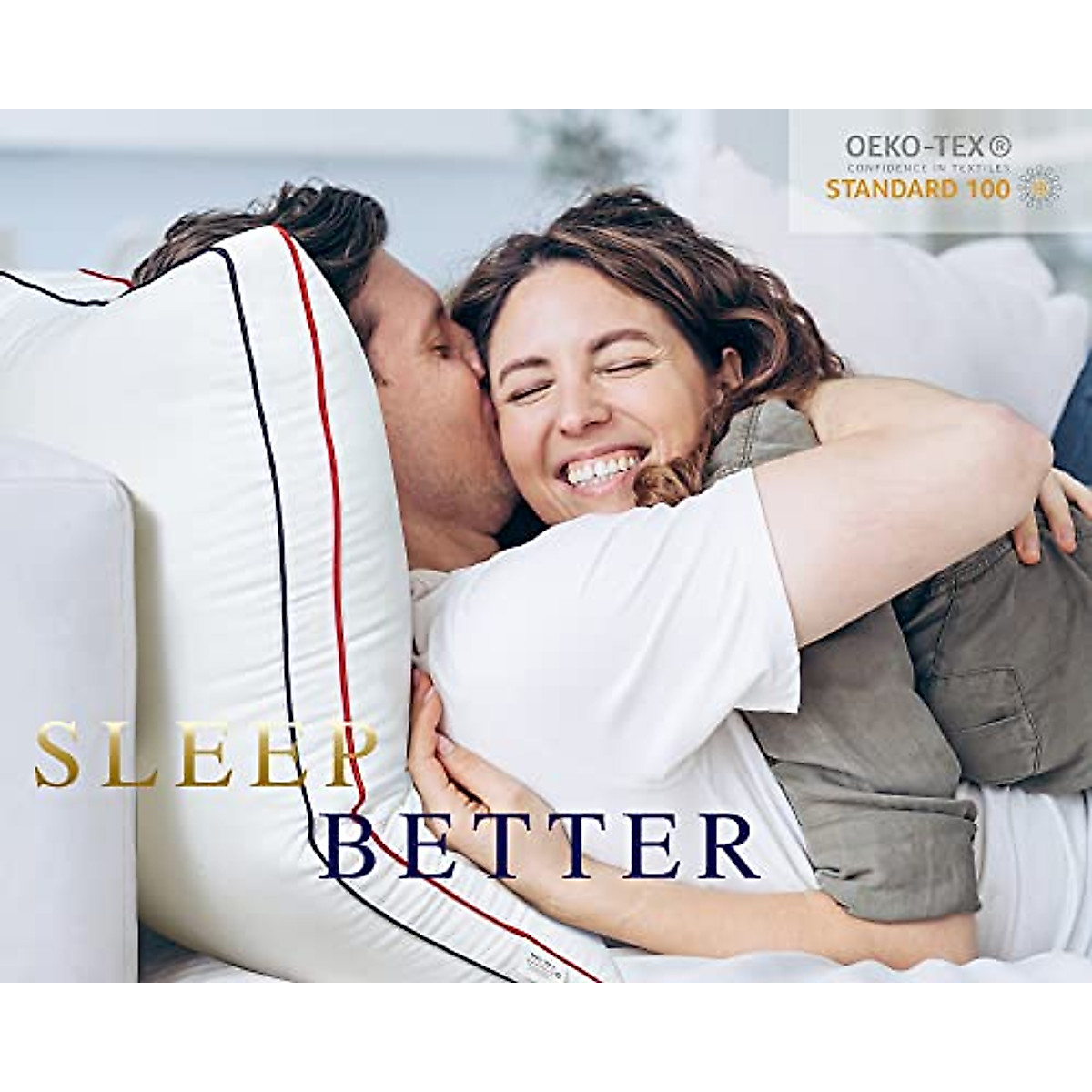 Bedufsar Bed Pillows for Sleeping, Queen Size Pillows Hotel Quality Set of 2, Firm and Supportive Gusseted Pillows for Side and Back Sleepers, Cooling Down Alternative Fluffy Soft Pillow (20x30 in)