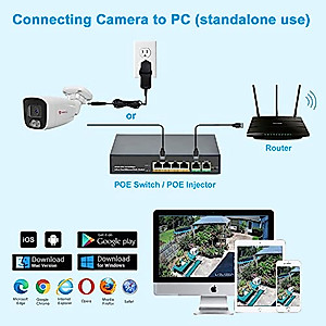 Anpviz 4MP PoE IP Bullet Camera with Microphone/Audio, IP Security Camera Outdoor Indoor, Night Vision 65ft, Waterproof IP66, 108° Wide Angle 2.8mm Lens, 24/7 Recording