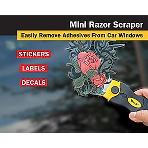 Titan 12031 4-Inch Mini Razor Scraper | Includes 1 Extra Heavy-Duty Razor Blade