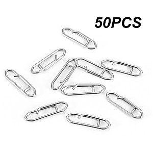 EOMTUR Tactical Anglers Power Clips Quick Fishing Snaps and Clips Stainless Steel Decoy Longline Clips Easy Change Lure Snap, 50 Pcs, 3 Sizes (Medium)
