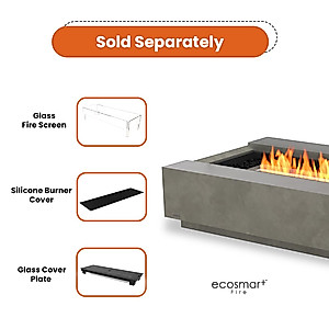 Eco Smart | Cosmo 50 Fire Pit Table | Natural Color | Ethonal Stainless Steel Gas Burner | Elegant Curved Design with Versatile Wide Lip | Complements Any Decor and Setting