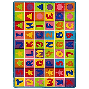 Champion Rugs Kids Area Rug ALPHABET Learning/ Playtime Carpet (8 Feet X 10 Feet)