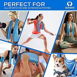 Sukeen Cooling Towel,Instant Evaporative Cooling for Sports,Yoga,Golf,Gym,Neck,Workout and More(40”x 12”)