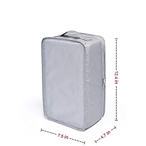 JJ POWER Travel Shoe Bags, Foldable Waterproof Shoe Puches Organizer-Double Layer (2 Grey Shoe Bags)