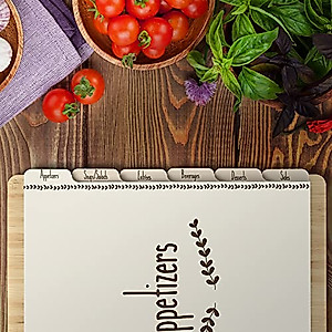 Bamboo Recipe Book Binder (3 Ring) - Includes 25 Plastic (8.5" x 11") Left Loading Sleeves (Holds 50 Recipe Cards) - 50 (4"x6") Double Sided Recipe Cards - 6 Index/Recipe Dividers