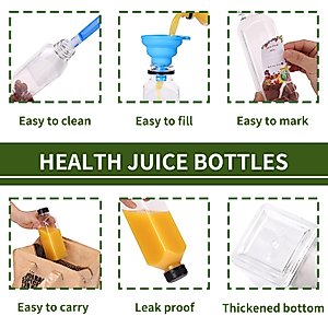 SUPERLELE 12pcs 16oz Juice Containers with Lids, Juice Bottles for Juicing, Juicer Bottles, 16oz Water Bottle, Juicing Bottles Reusable, Plastic Juice Bottles with Caps