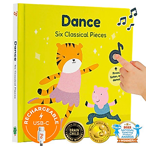 Cali's Books Dance to Classical Music - Children's Music Book for Boys & Girls - Educational & Interactive Sound Book for Babies & Toddlers Ages 2 -4 - Musical Birthday Gifts for Kids