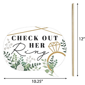 Big Dot of Happiness Boho Botanical Bride - Greenery Bridal Shower and Wedding Party Photo Booth Props Kit - 20 Count