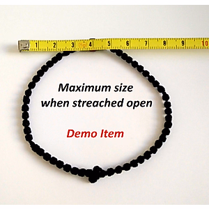 Iconsgr Handmade Christian Orthodox Komboskoini, Prayer Rope Bracelet Black VM1