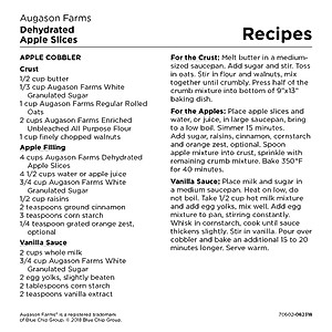 Augason Farms Dehydrated Apple Slices Certified Gluten Free Long Term Food Storage Large No. 10 Can