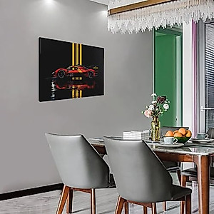 Car Poster Ferrari F40 Supercar Posters Racing Car Canvas Wall Art For Boy's Bedroom SuperCar Wall Decor Frame-style 18x12inch(45x30cm)