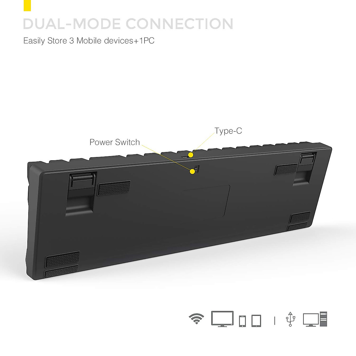 DREVO Calibur 60% Mechanical Gaming Keyboard RGB Backlit Wireless Bluetooth 4.0 and USB Wired 71 Key Compact TKL Red Switch
