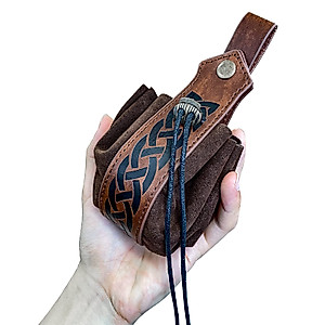 JAOYU Medieval Leather Pouch Bag Viking Pouch Hip Purse Drawstring Leather Pouch Vintage Belt Ren Faire Pouch Fanny Pack Renaissance Faire Accessories