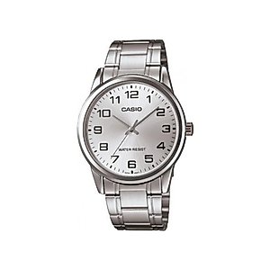 Casio #MTP-V001D-7B Men's Standard Stainless Steel Easy Reader Silver Dial Watch
