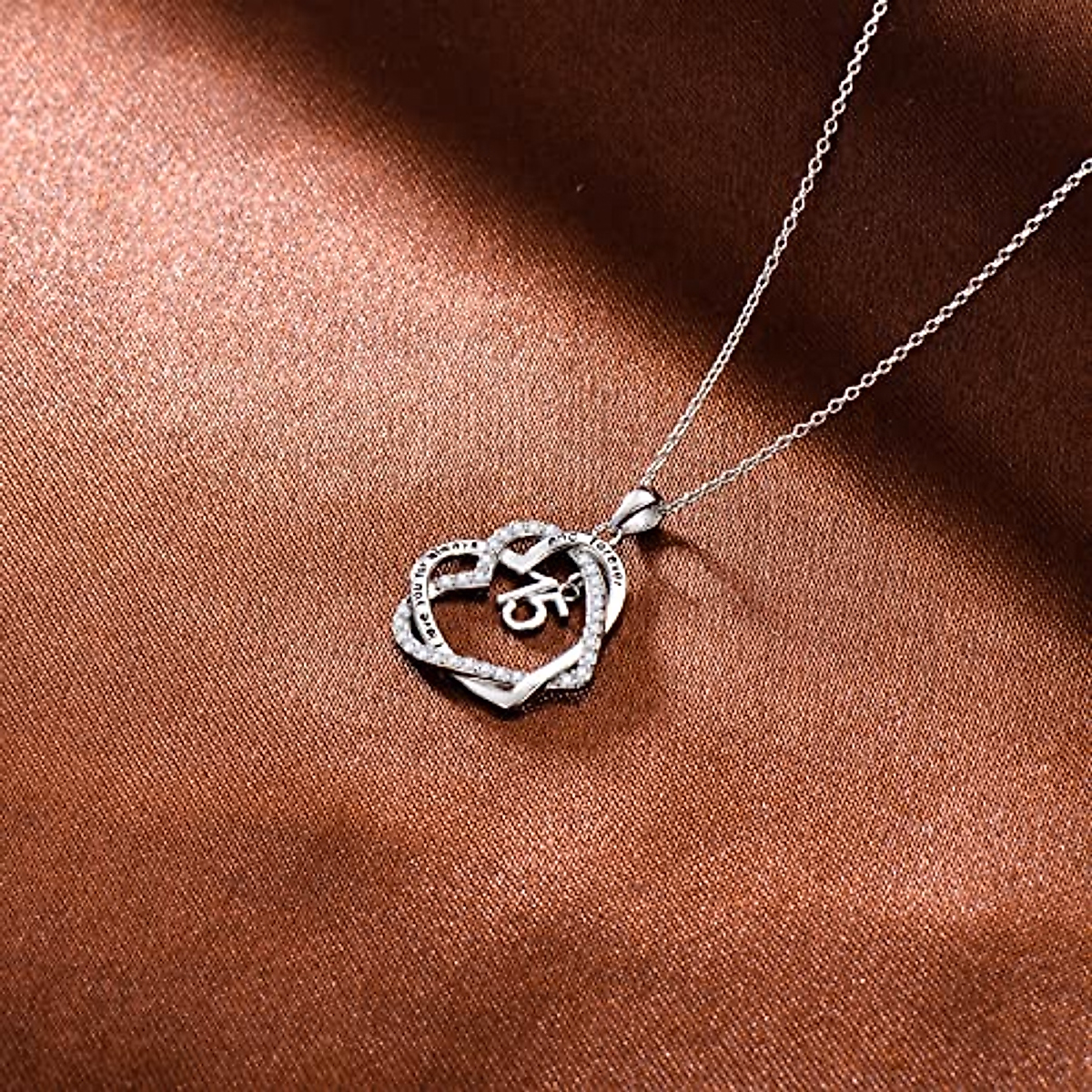 iiw 15th Birthday Gifts for Women 925 Sterling Silver Forever Love Heart Pendant Necklace Sweet 15 Necklace Anniversary Jewelry 15 Years Old Jewelry Gifts for Her
