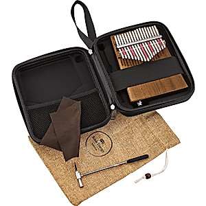 Pickup Kalimba Thumb Piano for Amplifiers, 17 Keys — Includes Tuning Hammer and Case — For Meditation, ASMR, Sound Therapy and Yoga, 2-YEAR WARRANTY