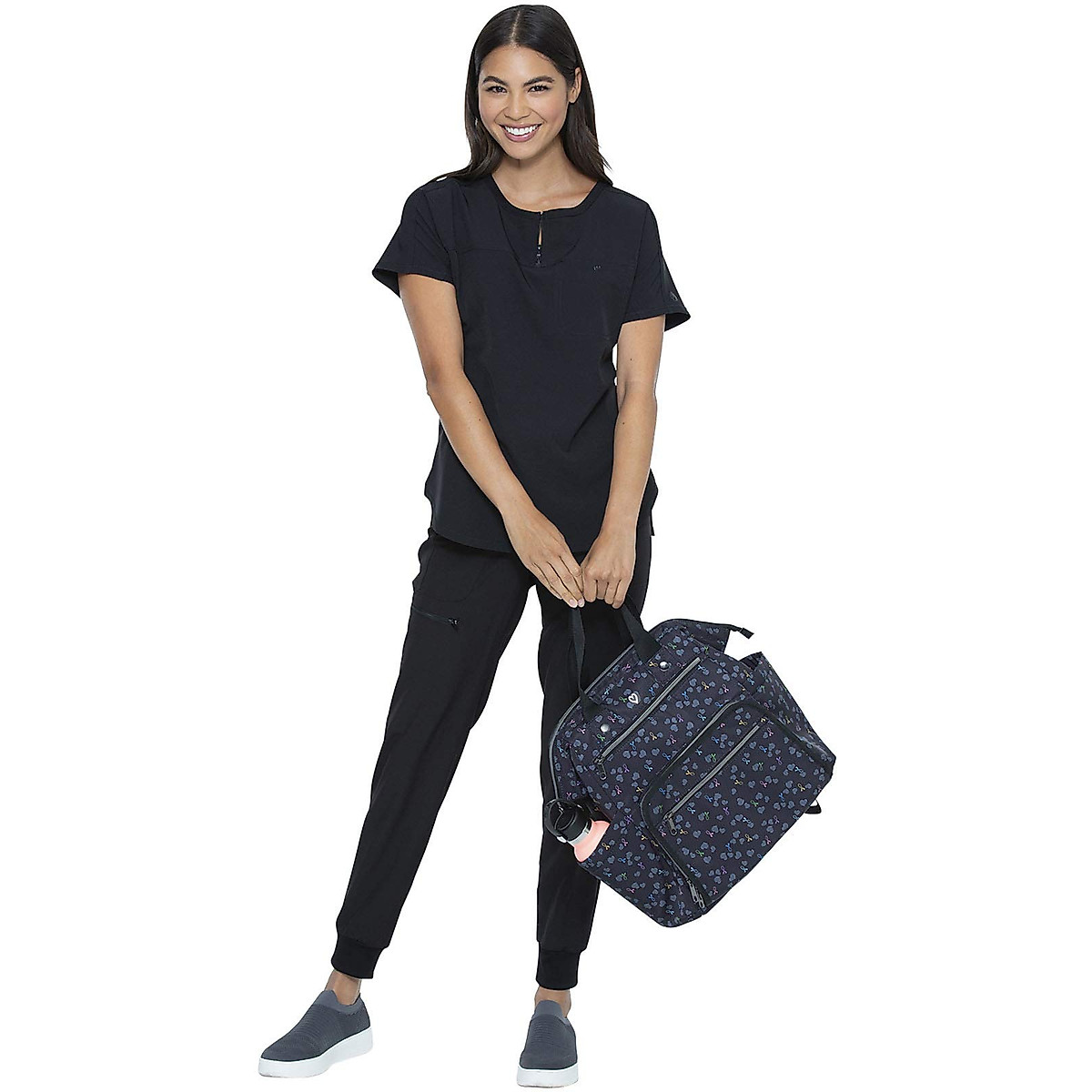 HeartSoul Women's Convertible Bella Backpack, Nurse Backpack for Work, One size, Black All Awareness Ribbon