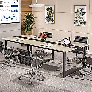 Overstock 8FT Rectangle Conference Table, 94.49L x 47.24W x 29.53H Inches Light Walnut